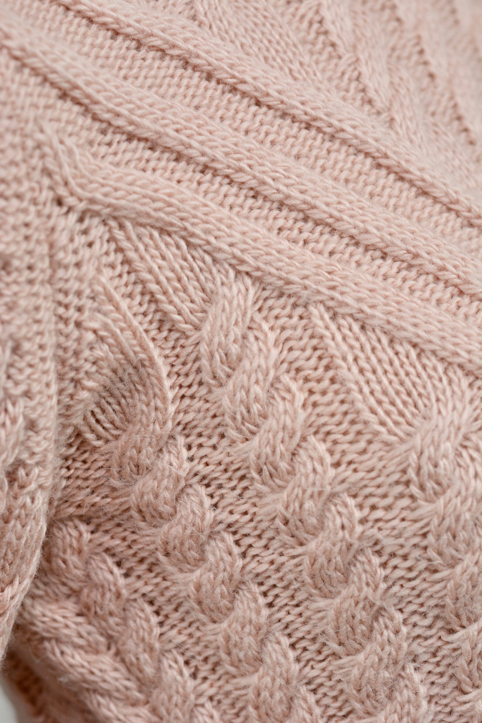 Vintage Light Pink Wool Blend Cable Knit Sweater Dress - Size Medium - Etsy