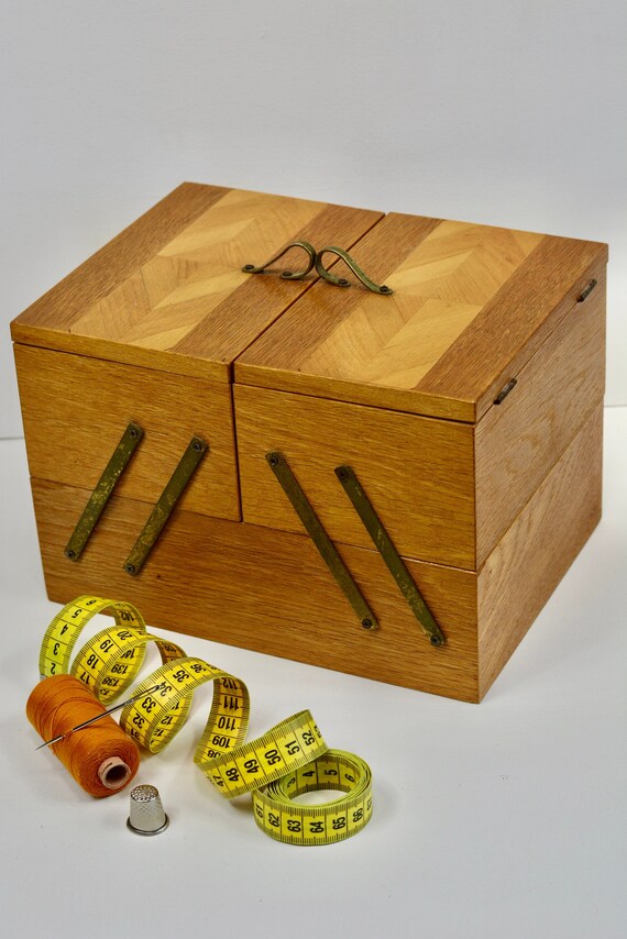Vintage Folding sewing box, storage for Sewing Suppli… - Gem