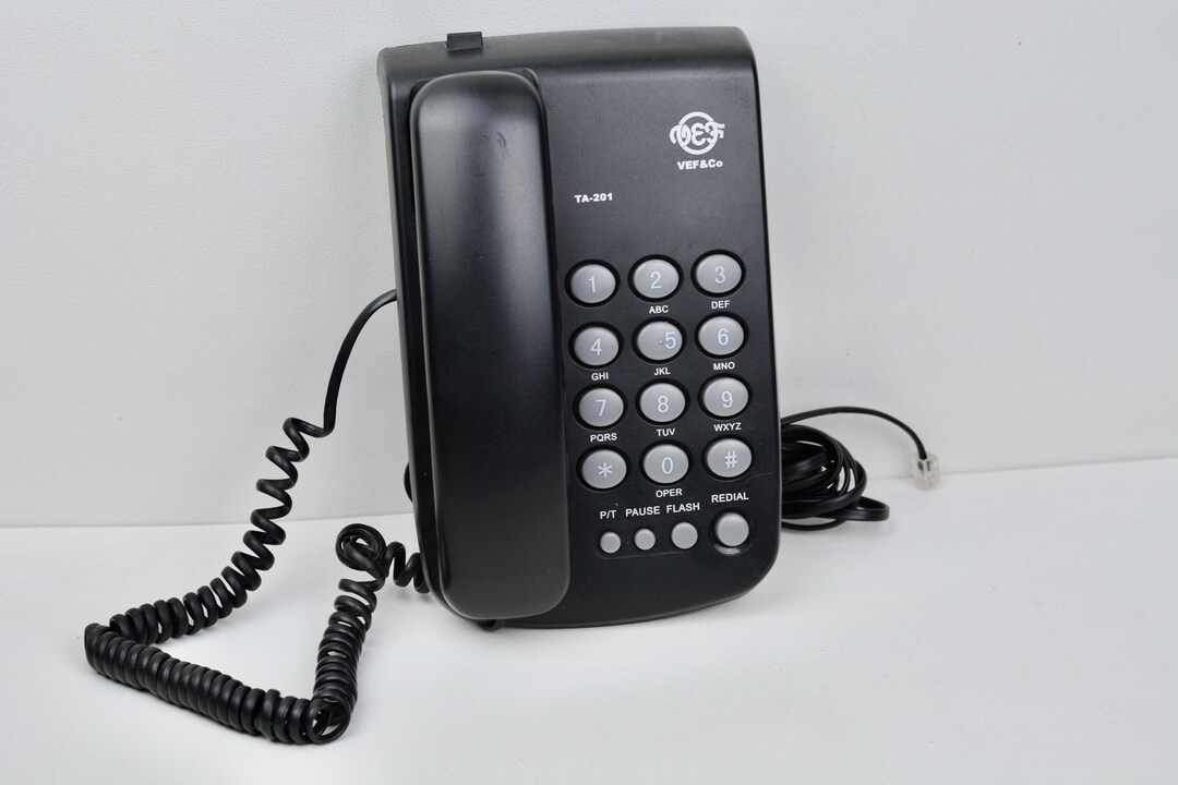 Vintage Black Push Button Wall Phone, Desk Phone, Retro Home Office ...