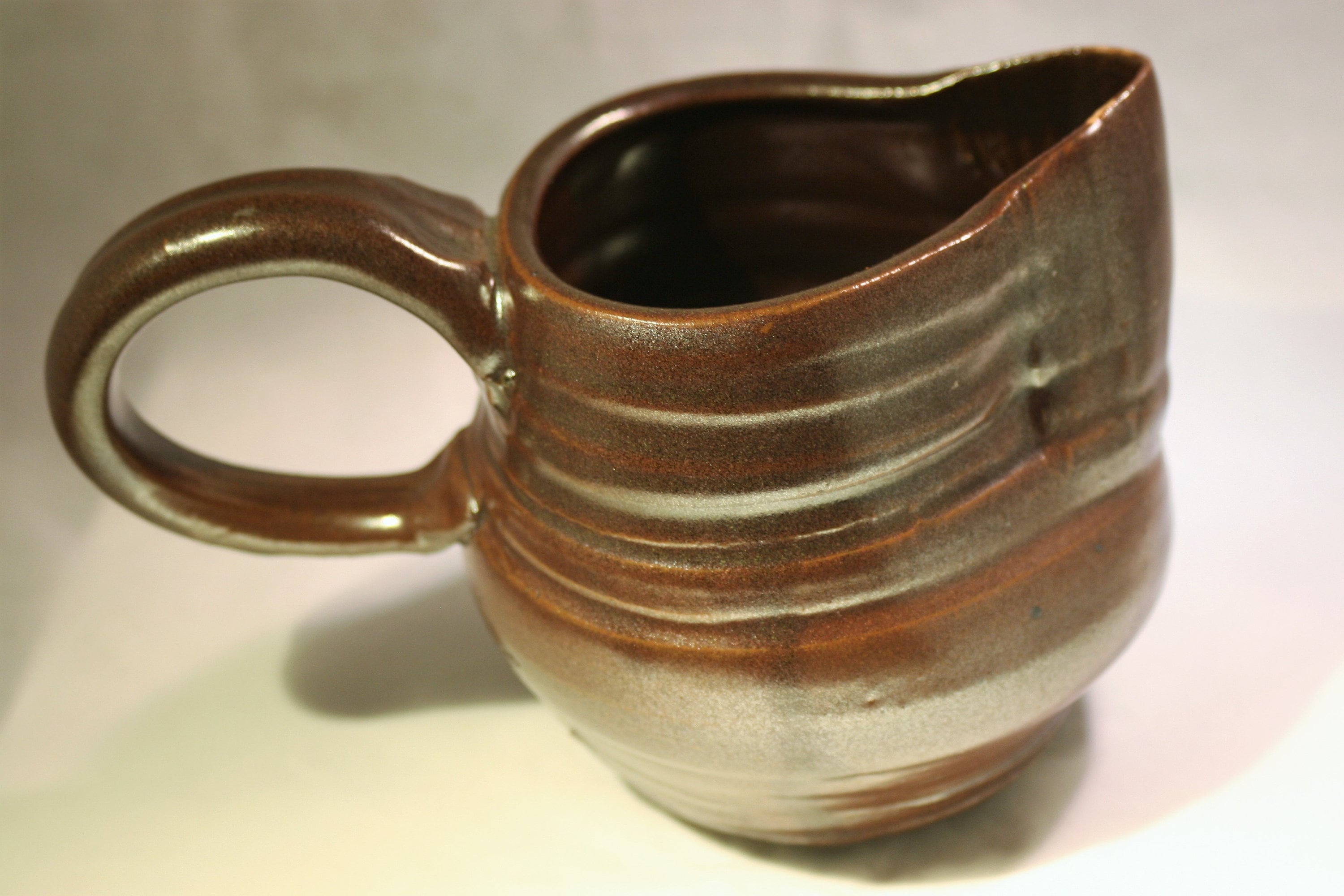 Brown Pottery Creamer / Small Pitcher - Etsy