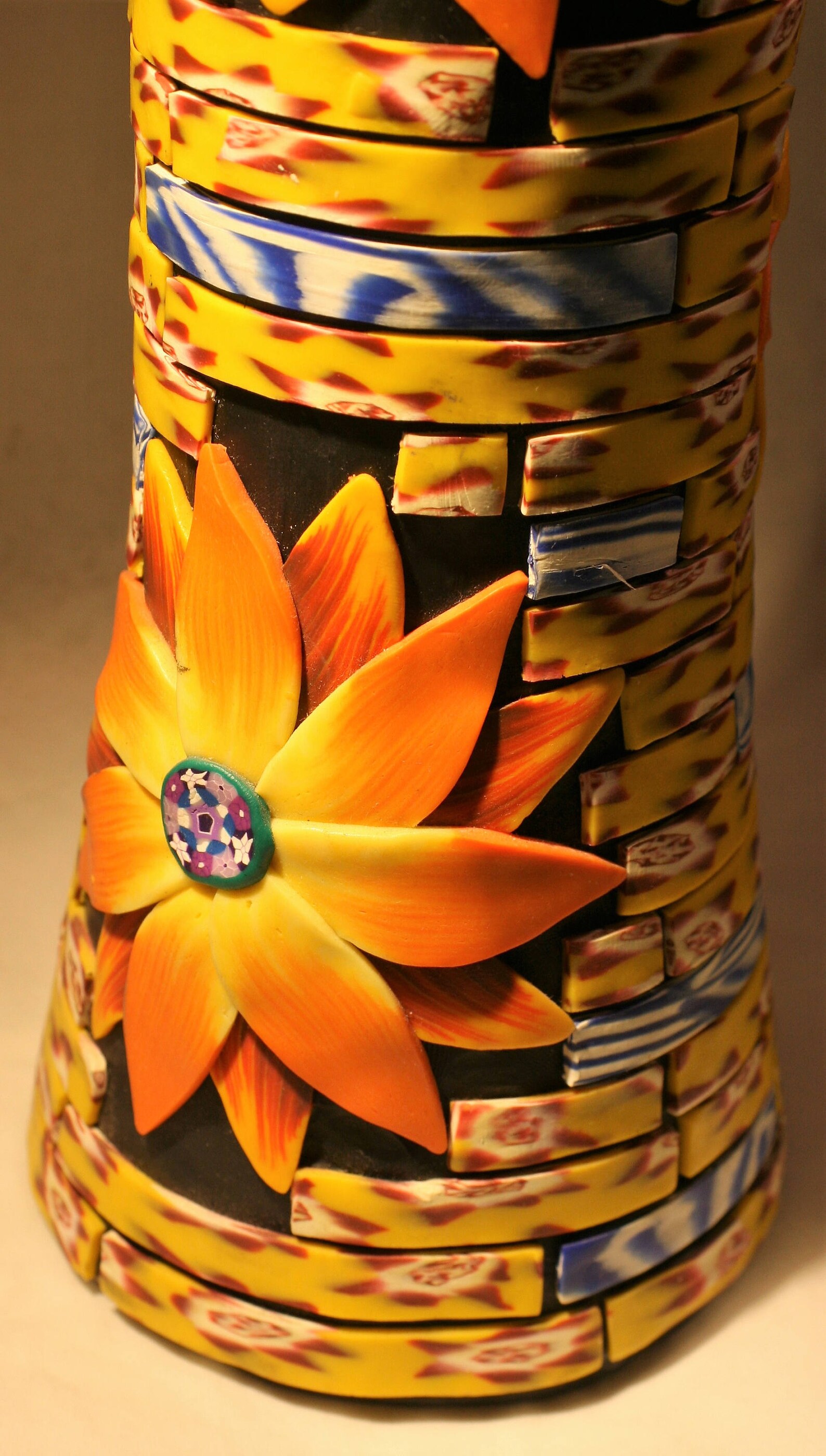 Flower Vase Polymer Clay Covered Glass - Etsy