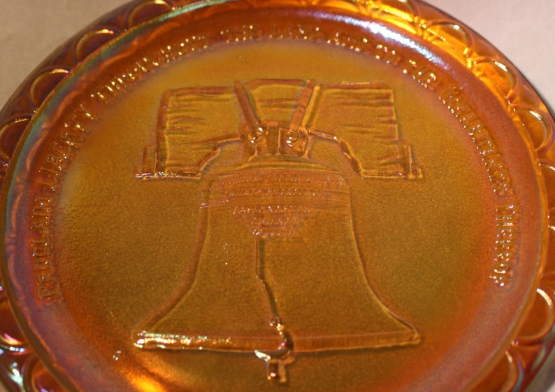 Liberty Bell Carnival Glass Plate - Etsy
