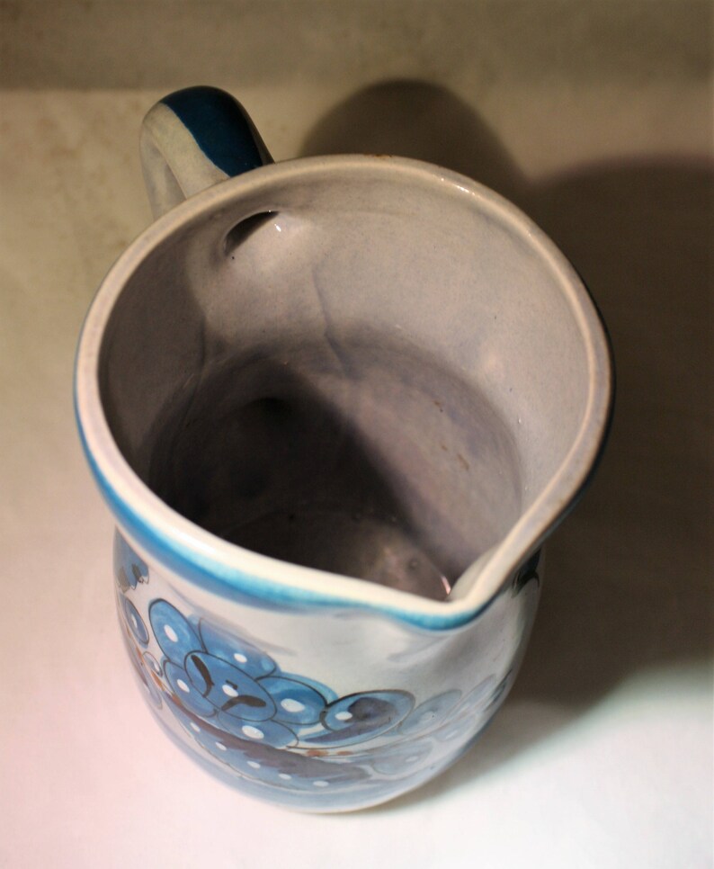 Blue Pottery Pitcher * Handpainted in Mexico - Etsy