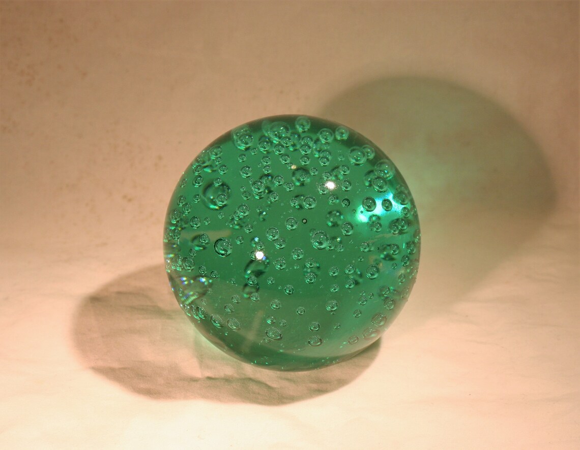 Decorative Glass Balls With Bubbles * Green & Blue - Etsy