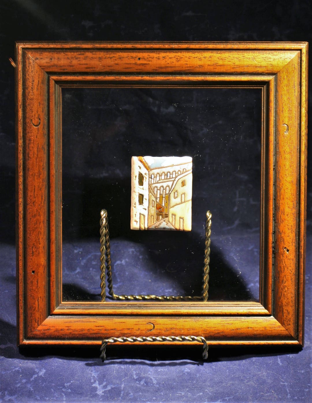 Framed Hand Painted Tile * Village Scene - Etsy