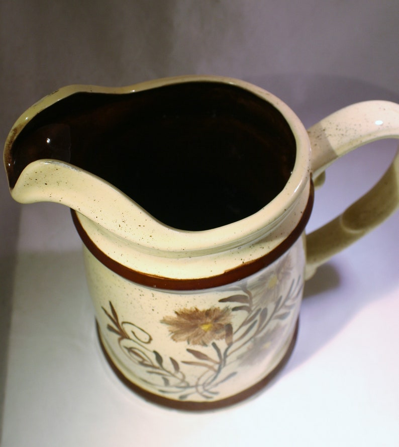 Handmade Ceramic Pitcher * Brown Flowers - Etsy
