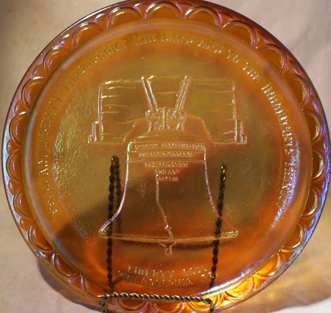 Liberty Bell Carnival Glass Plate - Etsy