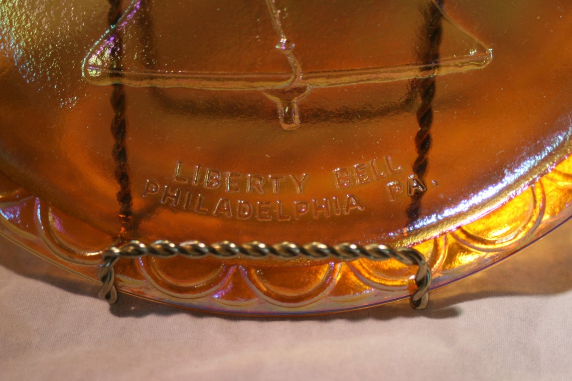 Liberty Bell Carnival Glass Plate - Etsy