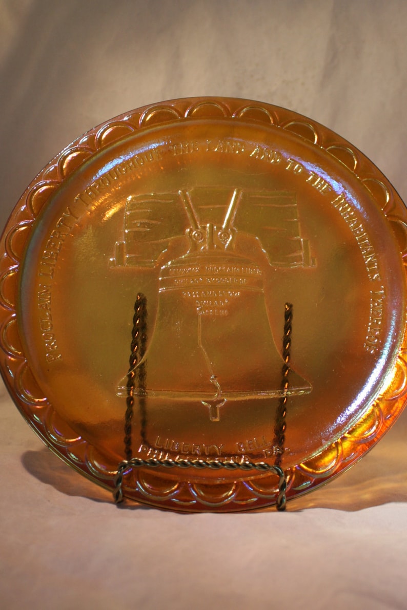 Liberty Bell Carnival Glass Plate - Etsy