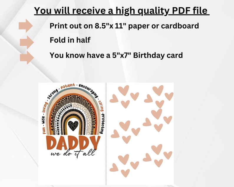 Father's Day Printable Foldable Card - Etsy