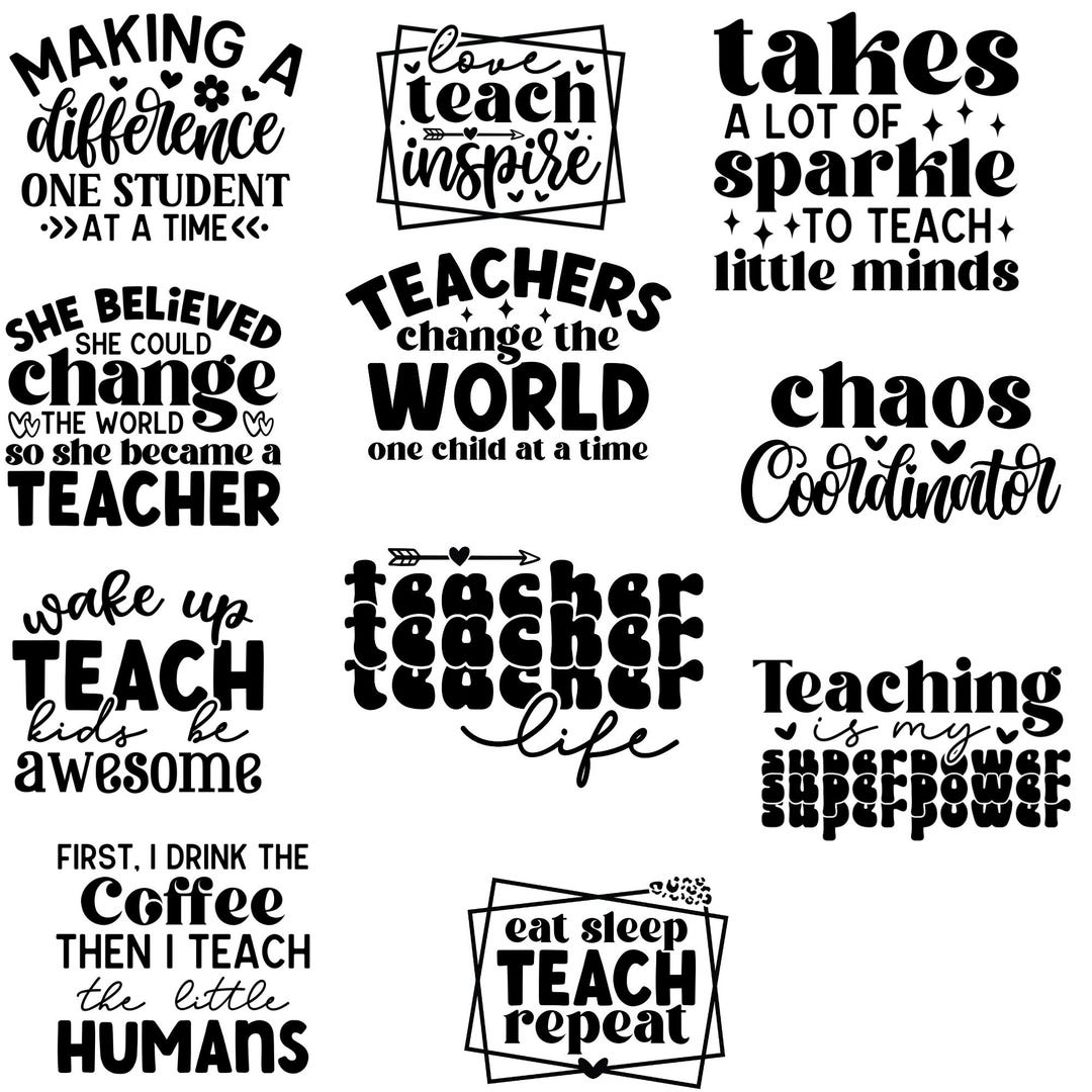 Teacher SVG Digital Download, Teaching Clipart, Classroom Decor ...