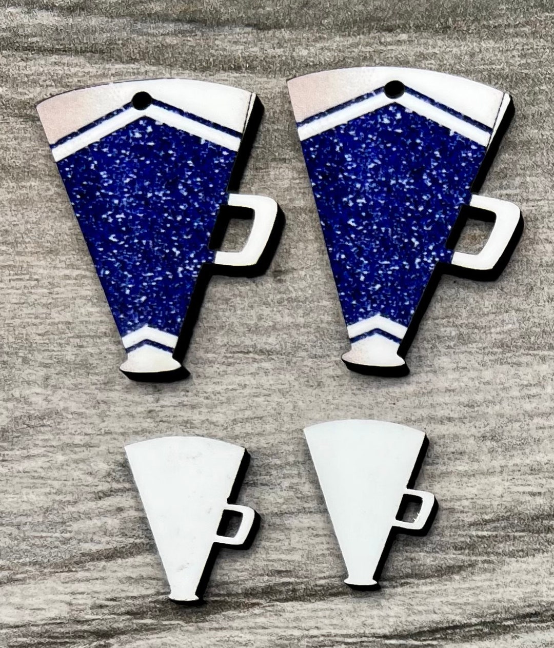 Blank Sublimation Cheer Megaphone Pair of Stud or Dangle Earrings for ...