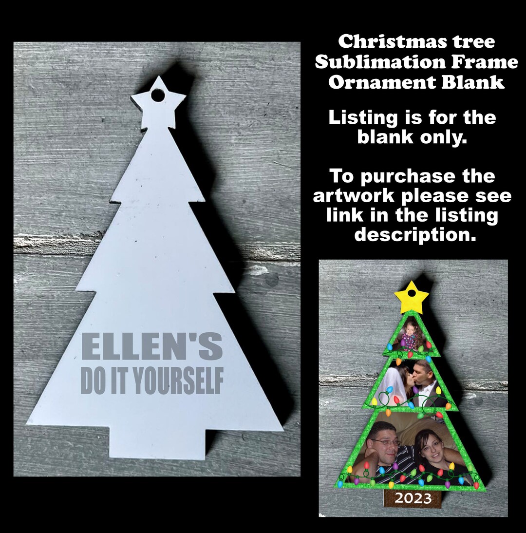 NEW Sublimation Blank Christmas Tree Frame Ornament - Etsy