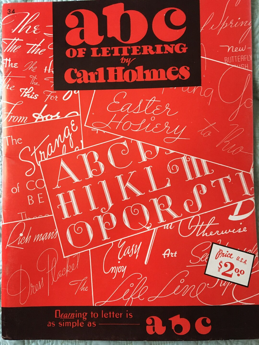 Vintage Walter Larson Lettering Art Drawing How to Paper Ephemera Not A ...