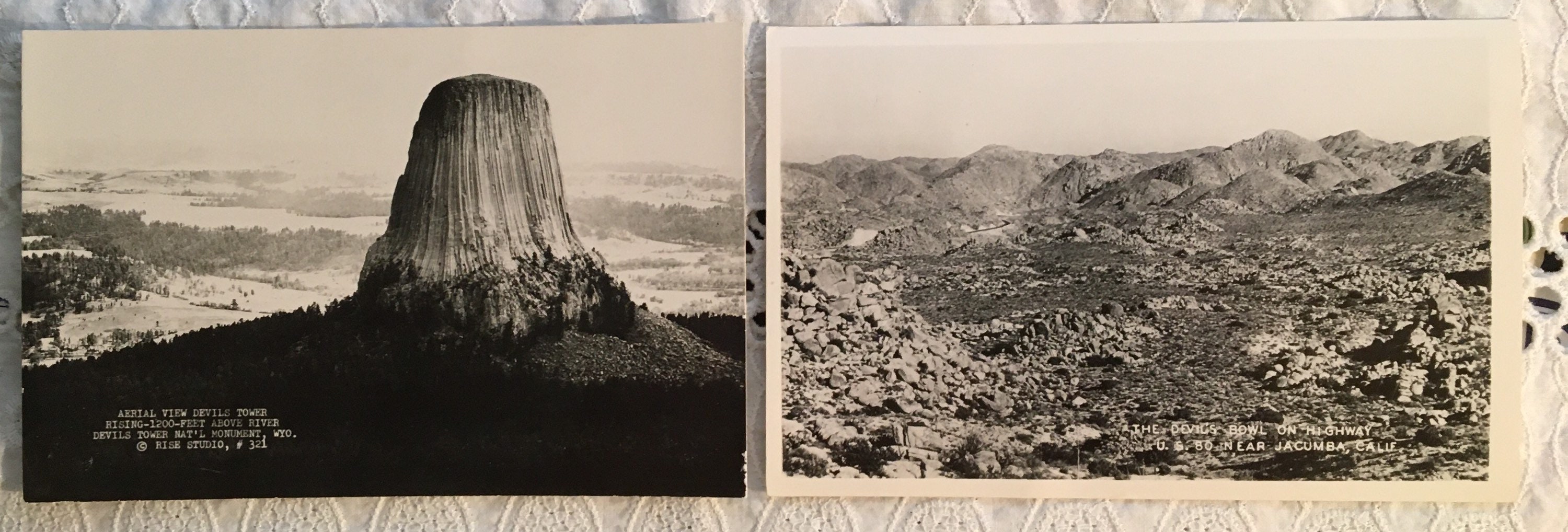 Vintage Devils Tower Postcard + Real Photo B&W Unused NOT PDF - Etsy