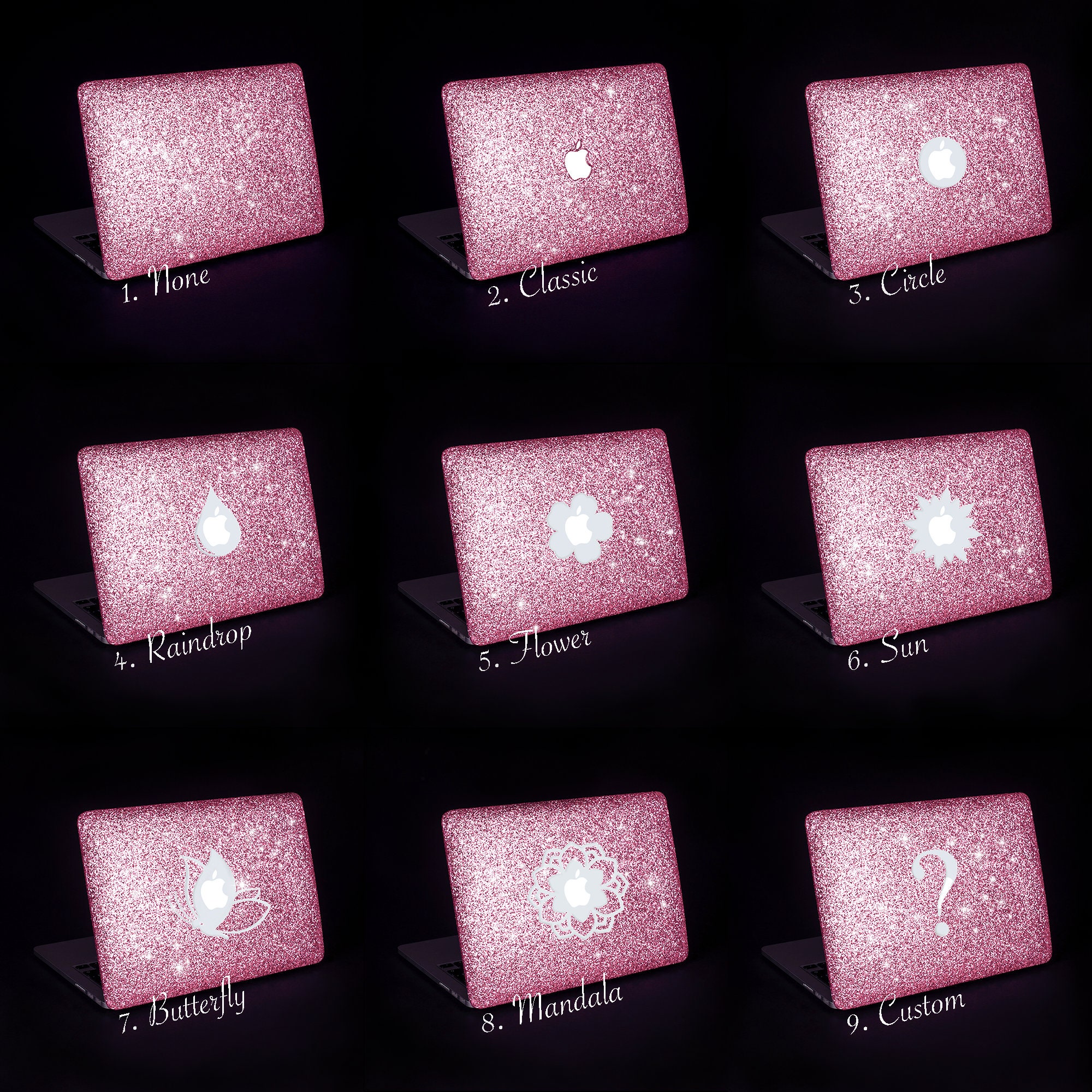 Pink Glitter Laptop Cover