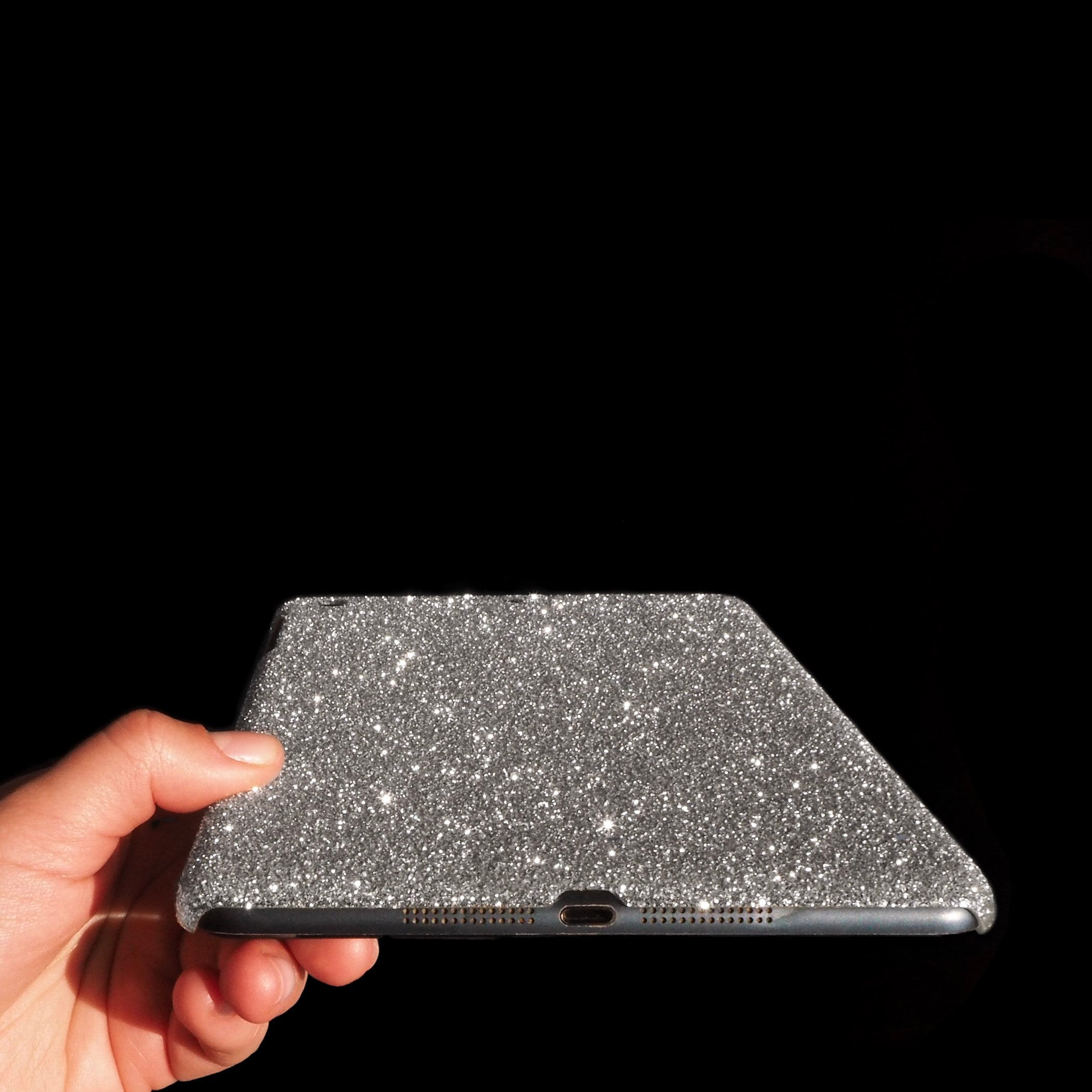 Silver Glitter Tablet Case – Custom Sparkly Protective Cover for iPad ...