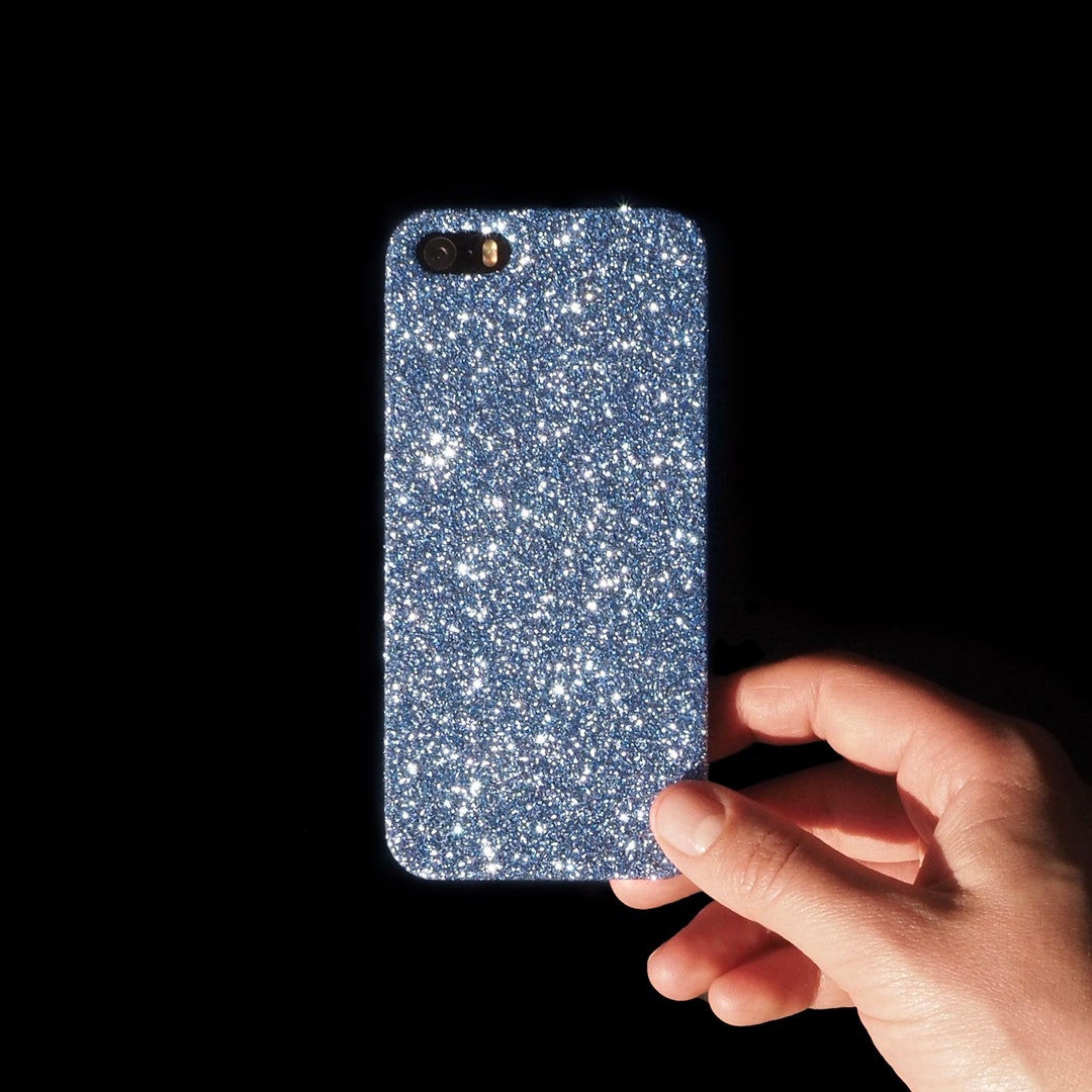 Sky Blue Glitter Phone Case Initial Personalised Hard Cover for Iphone ...