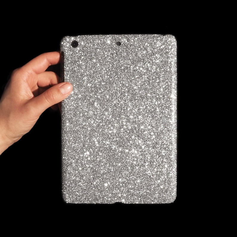 Silver Glitter Tablet Case – Custom Sparkly Protective Cover for iPad ...