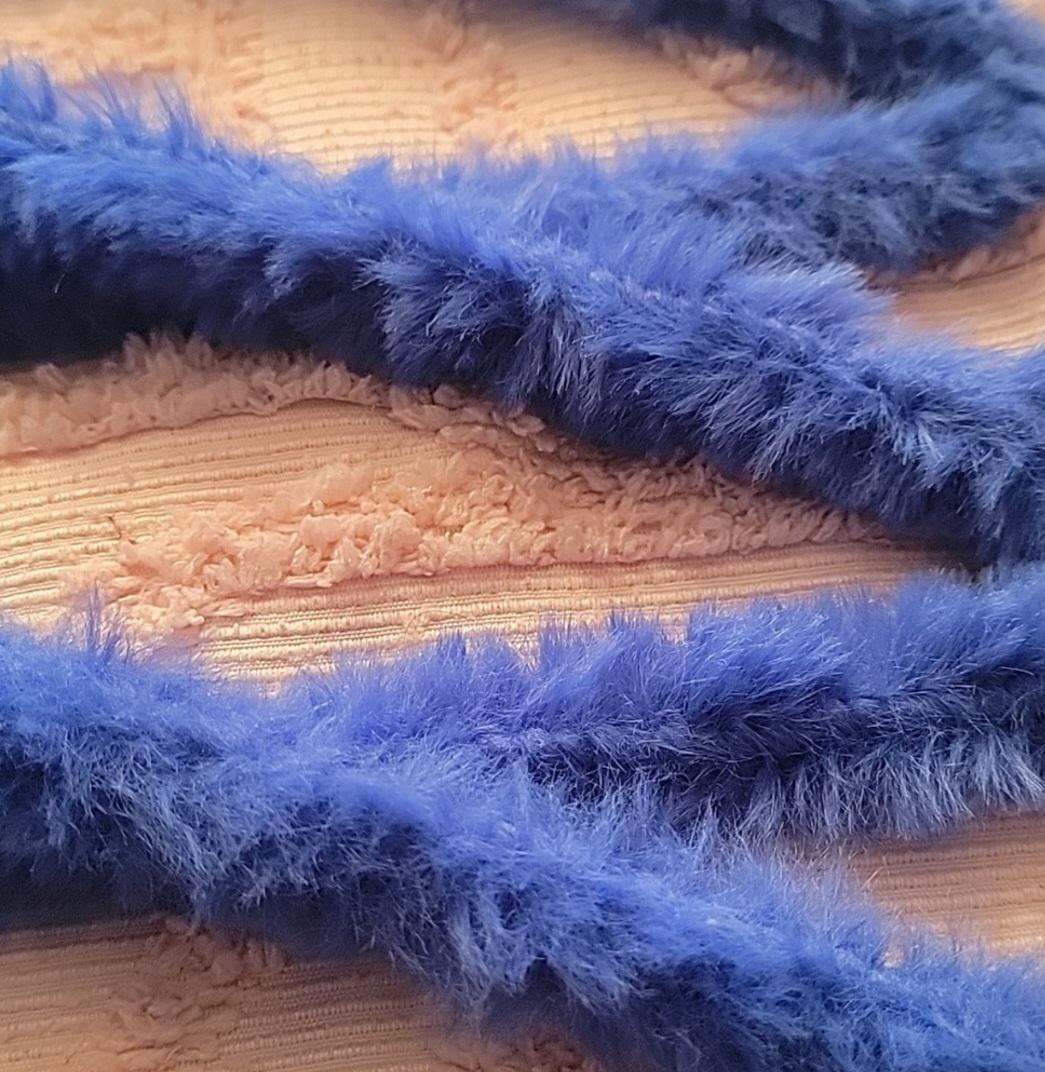 Handmade Hangers, Faux Fur, Thick Yarn, Periwinkle Colored. New, Five ...