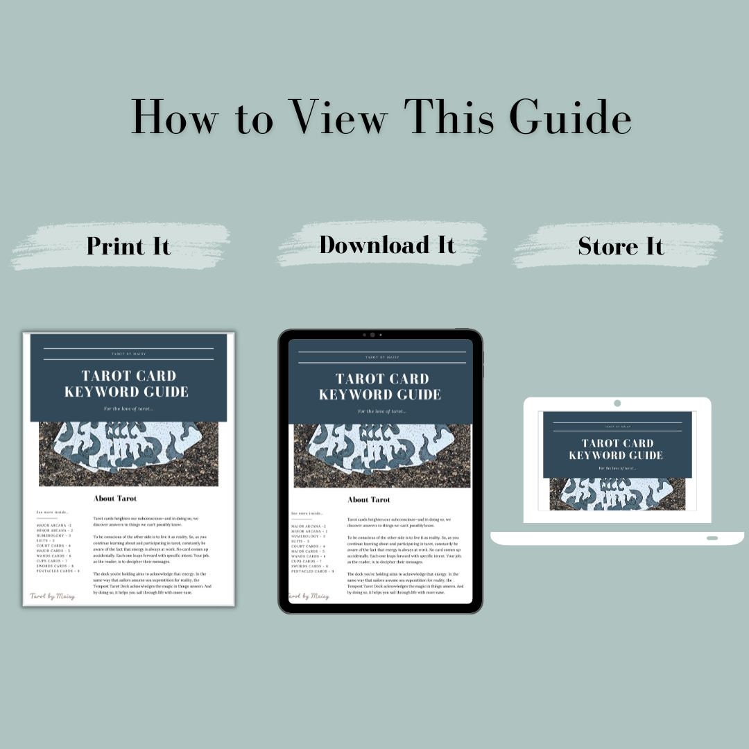 Downloadable Mini Tarot Guidebook Tarot Card Cheat Sheet // - Etsy