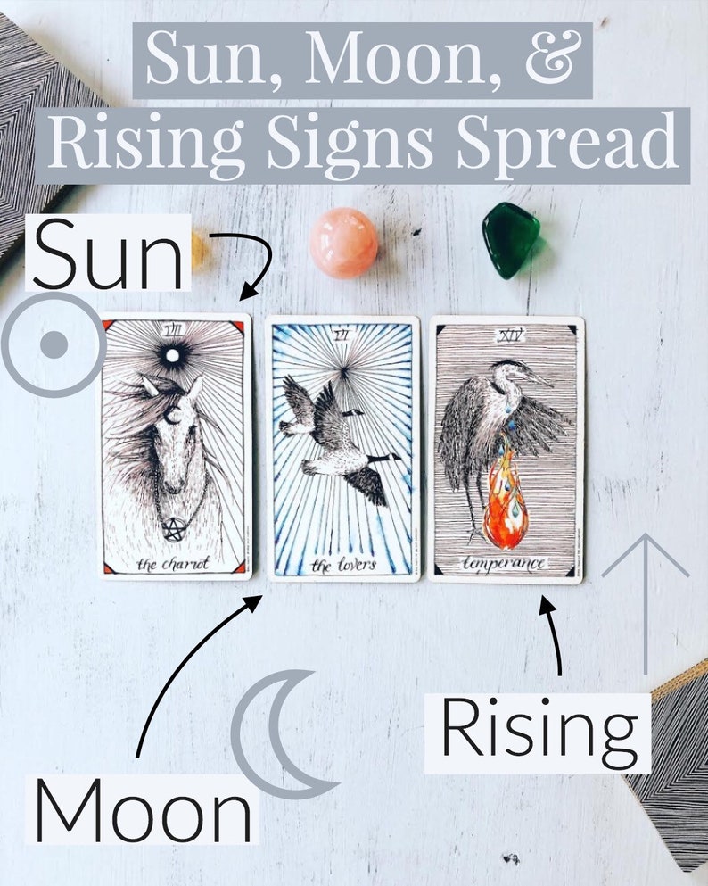 Sun, Moon, & Rising Signs Tarot Reading - Etsy
