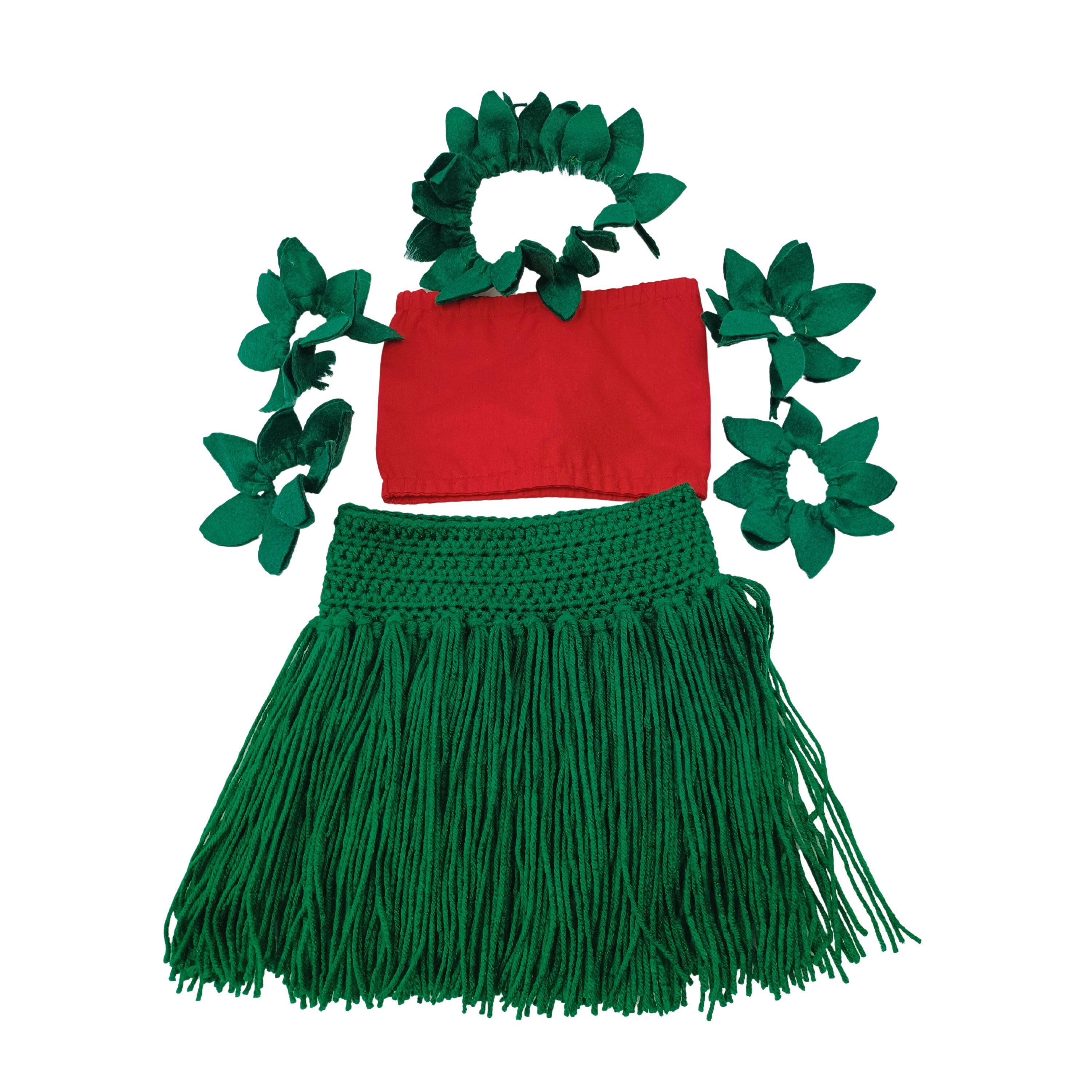 Hula Costume, Hawaiian Costume, Crochet luau Skirt, Baby Girl luau ...