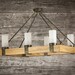 Rustic Chandelier Light Wood Rectangle Candles Ropes Fittings - Etsy