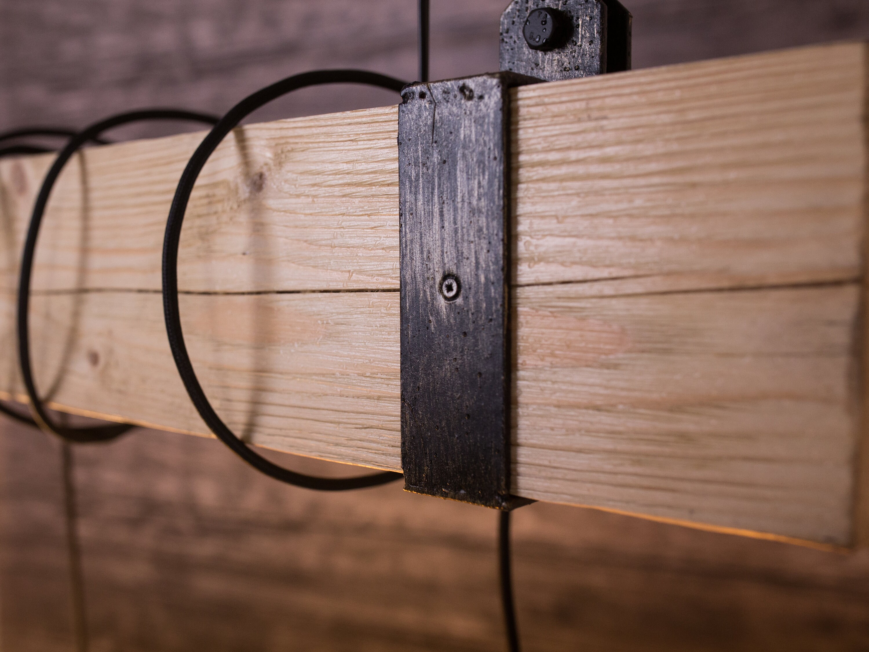 Rustic Natural Beam Lamp 150cm / 59in Antique and Brushed Wooden ...