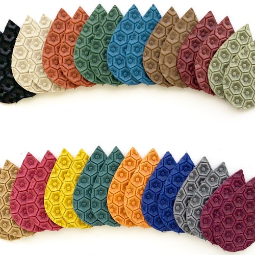 Fall Colors Leaf Teardrop Sample Pack Palm Leaf Embossed - Etsy