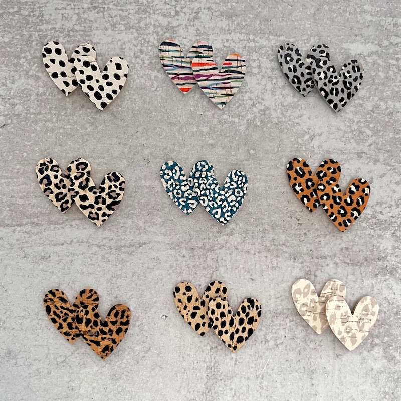 Leather Heart Earrings - Etsy