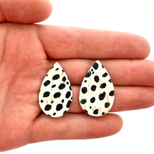 New Tiny Small Mustard Wildflower Floral Print CORK on LEATHER Teardrop ...