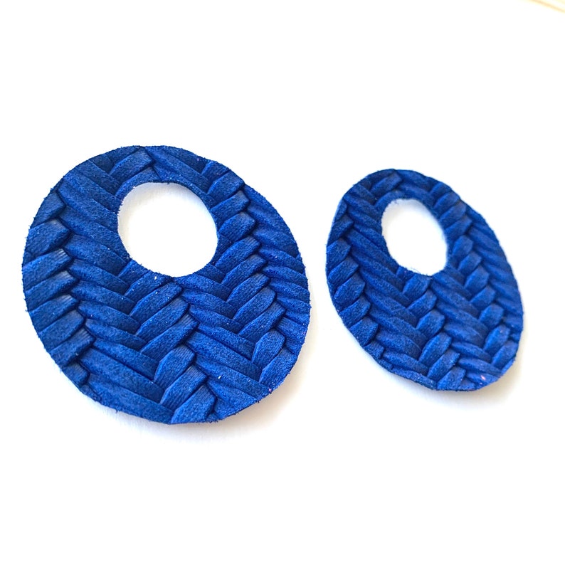 NEW Shape Navy Blue Fishtail Braided Embossed Leather Circle - Etsy