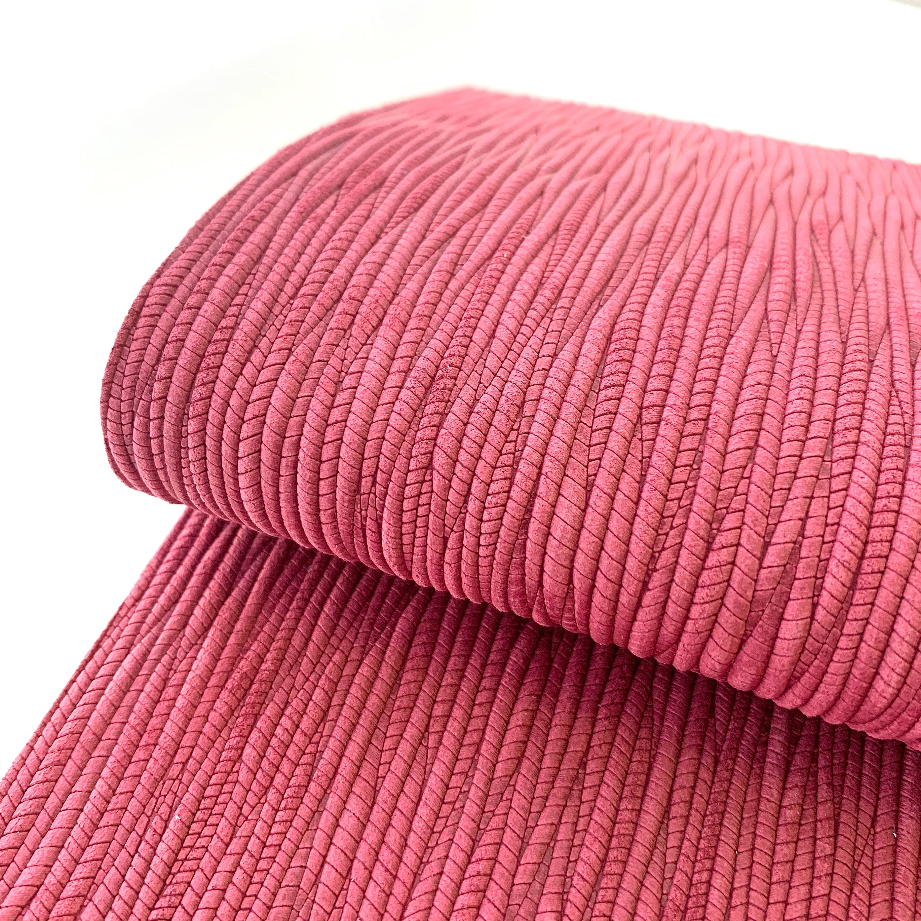 New RASPBERRY RED Palm Leaf Braided Genuine Leather | Etsy