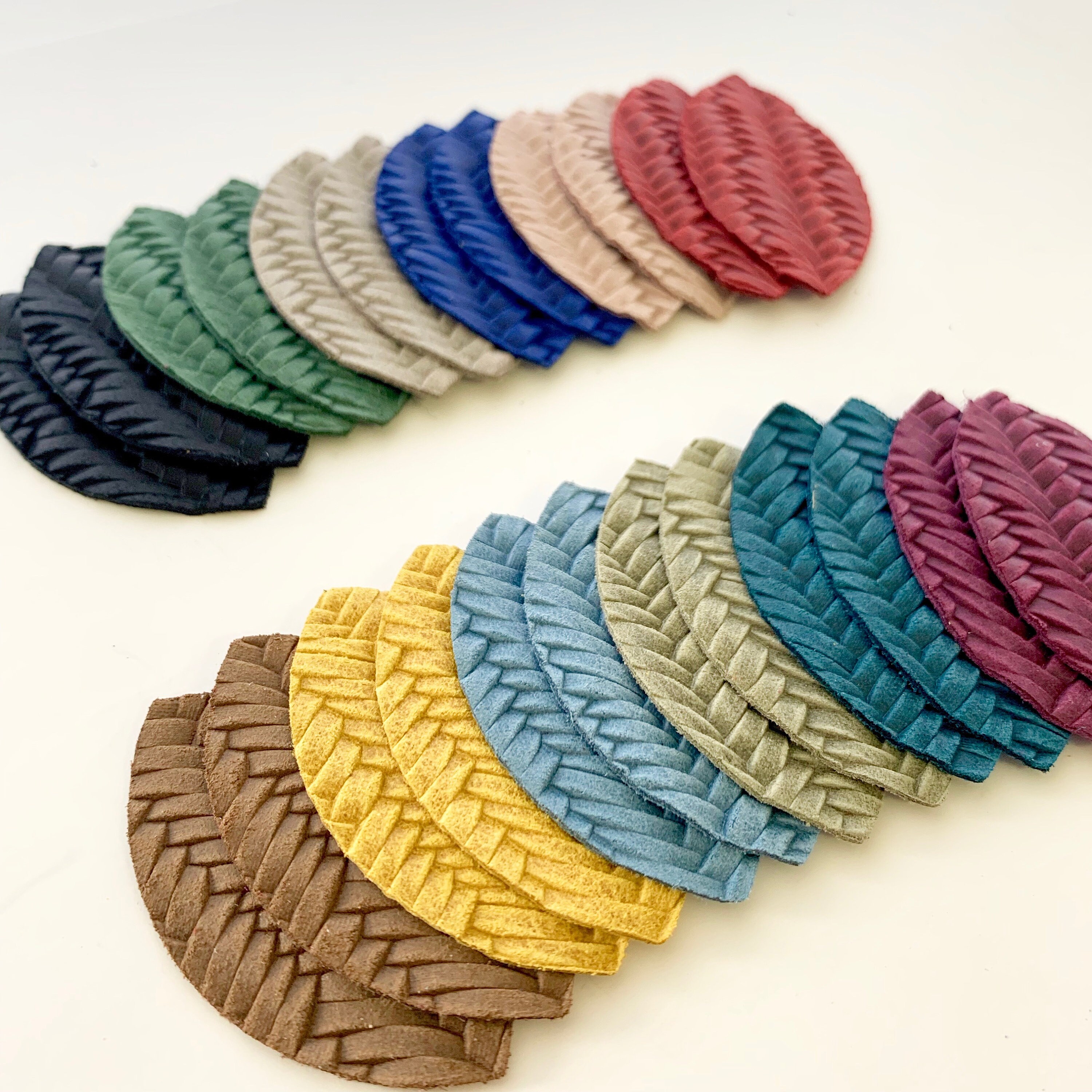 Fall Colors BRAIDED FISHTAIL Leaf Teardrop Sample Pack | Etsy