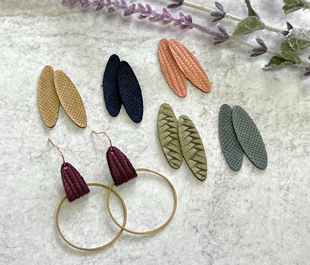 Precut Leather Hoop Wrap Fold Over Earring Blanks • DIY Fall Colors ...