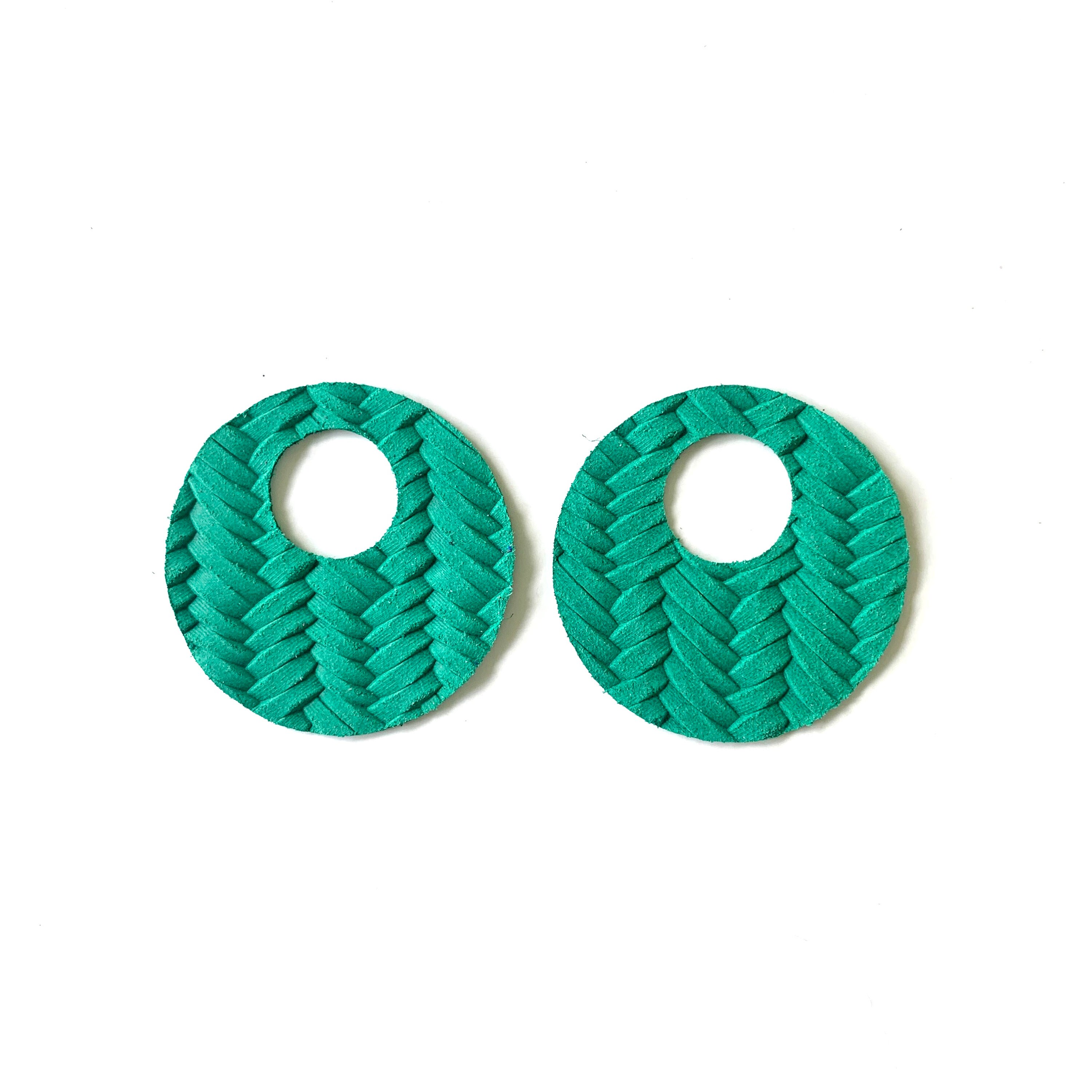 NEW Shape Emerald Green Fishtail Braided Embossed Leather | Etsy