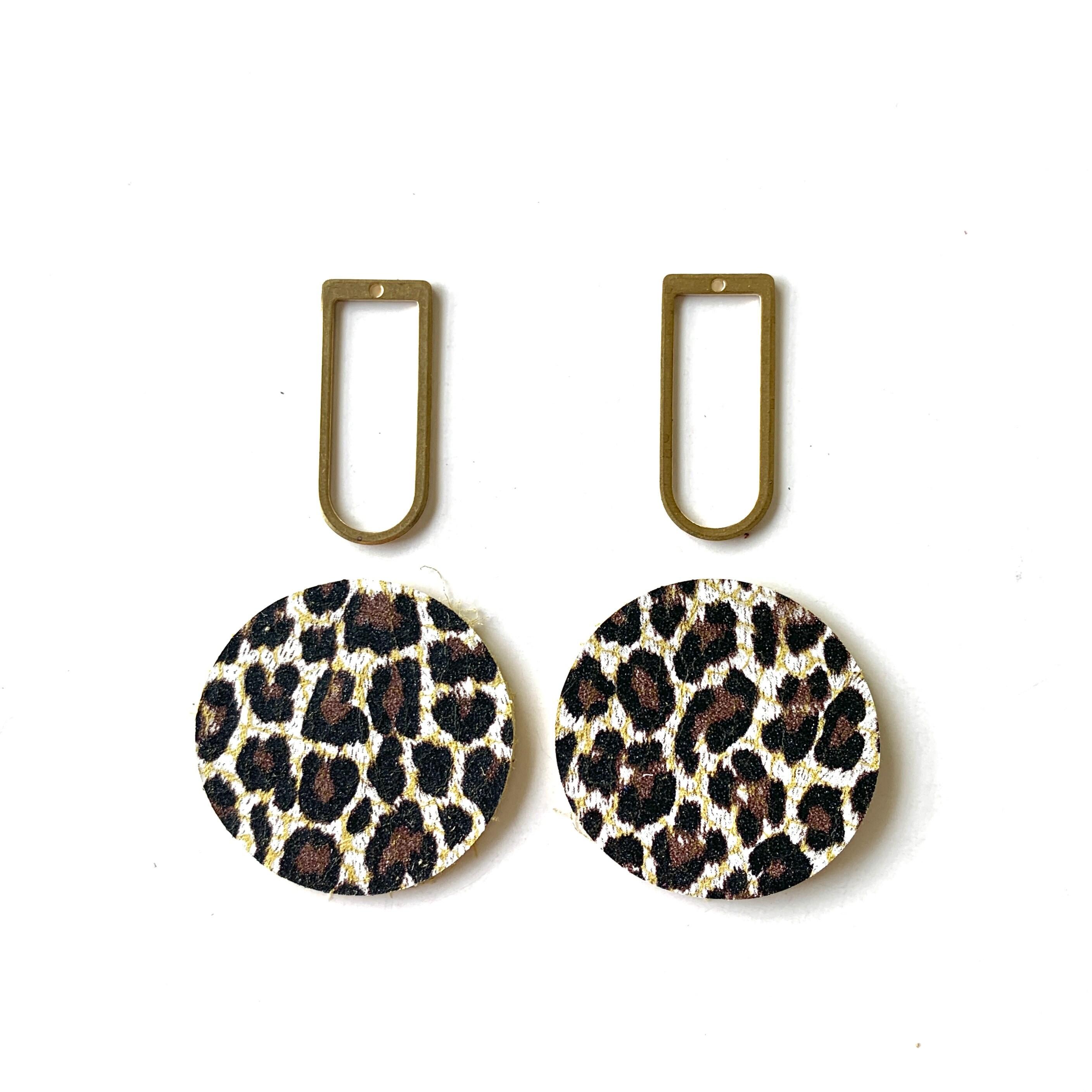 New Chocolate Leopard Print Circle Teardrop Earring Bundle | Etsy