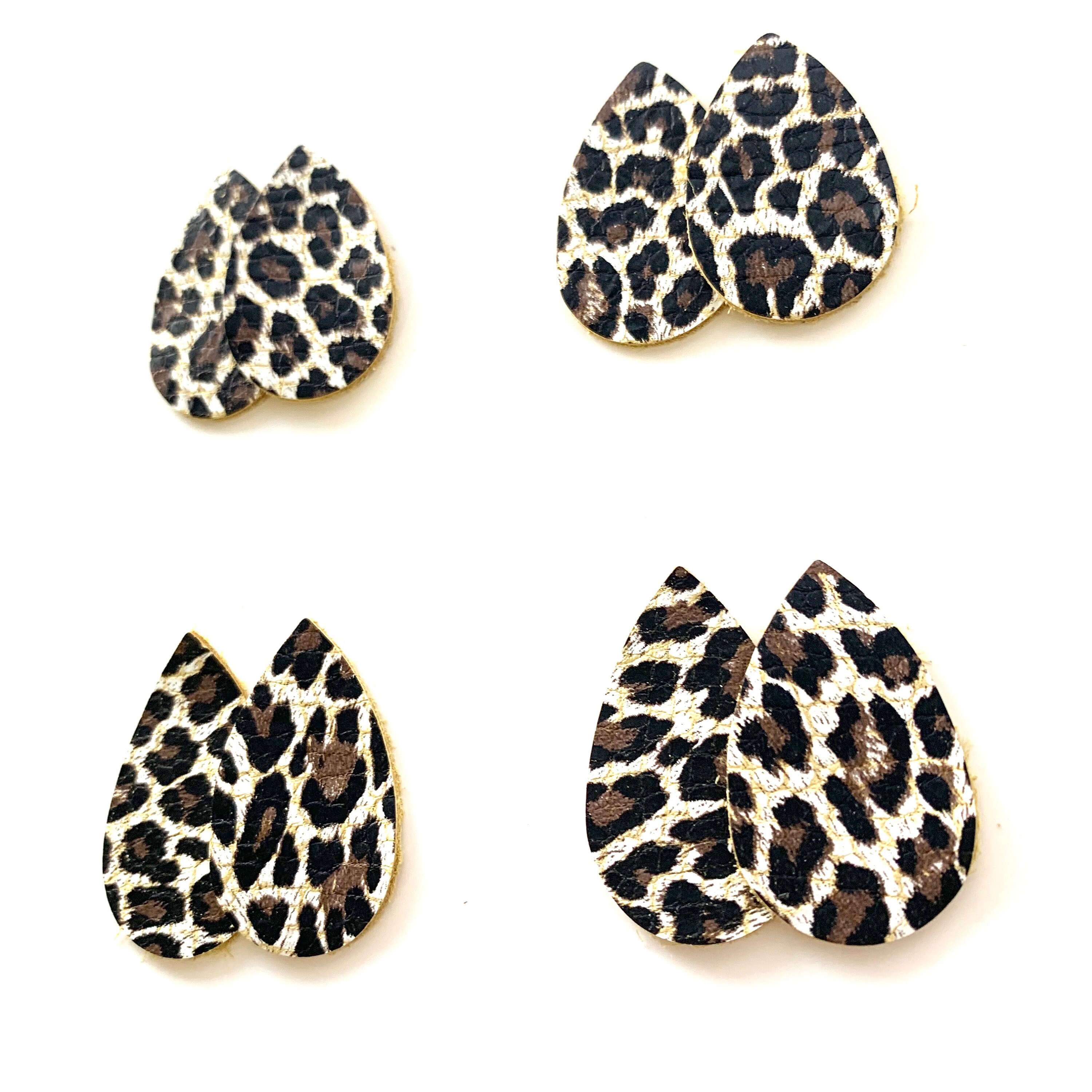Tiny Small Chocolate Leopard Leather Teardrop Shapes Die Cut | Etsy
