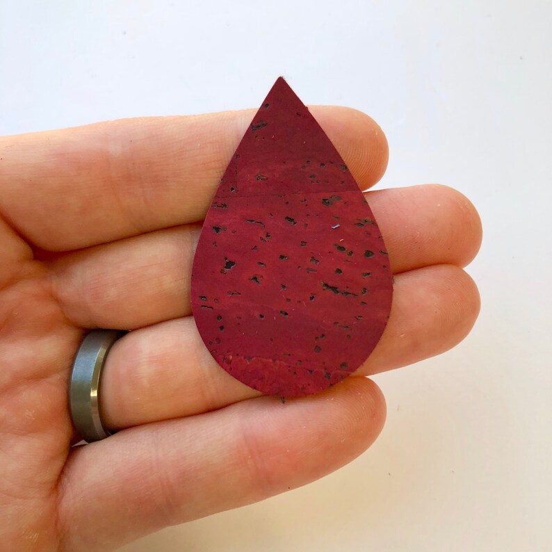 RED WINE Merlot Color Cork Teardrops Earring Jewelry - Etsy
