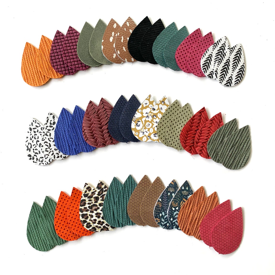 NEW FALL 2021 Colors Leather Teardrop Sample Pack Mustard | Etsy