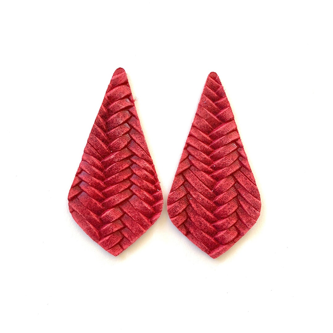 New RED Fishtail Braided Leather POINTED Teardrops, New Shape, Spring ...