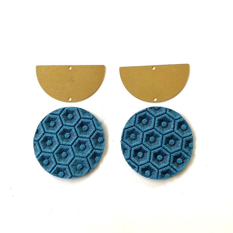 NEW Royal Blue Palm Leaf Embossed Circle With Half Circle - Etsy