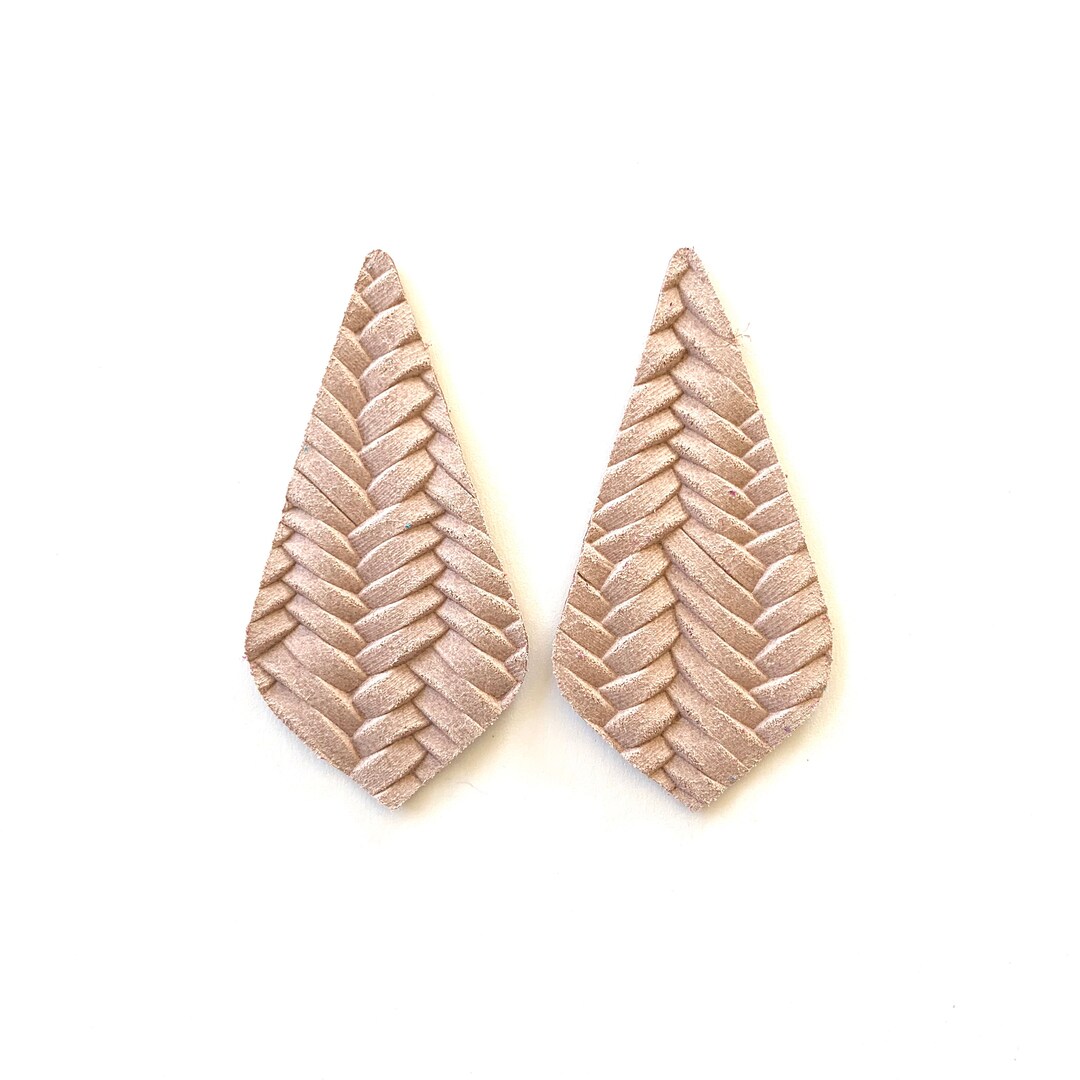 New NUDE BLUSH Fishtail Braided Leather POINTED Teardrops, New Shape ...
