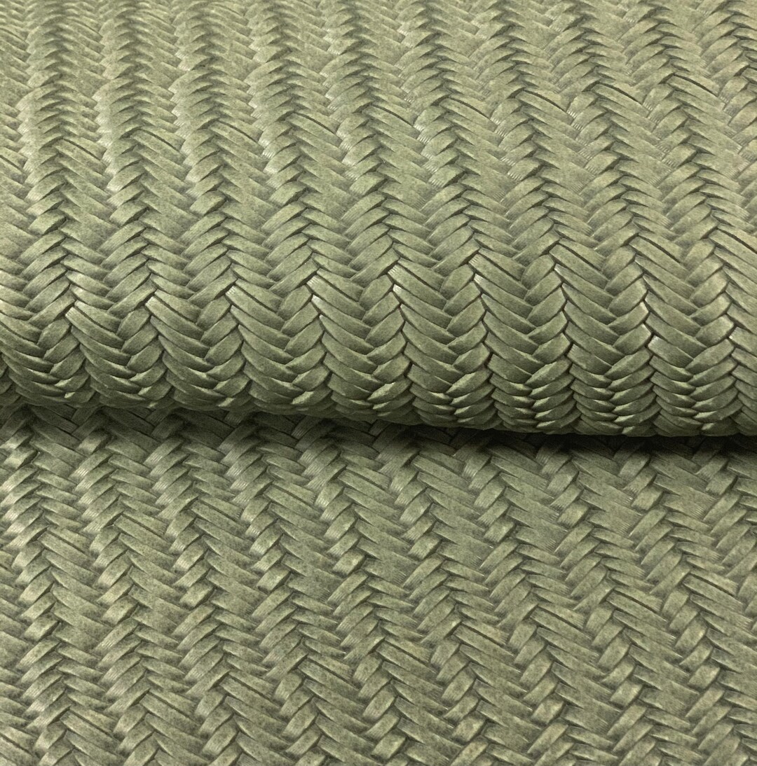 ARMY GREEN Fishtail Braided Leather Sheet for DIY Earrings, 12"x12 ...
