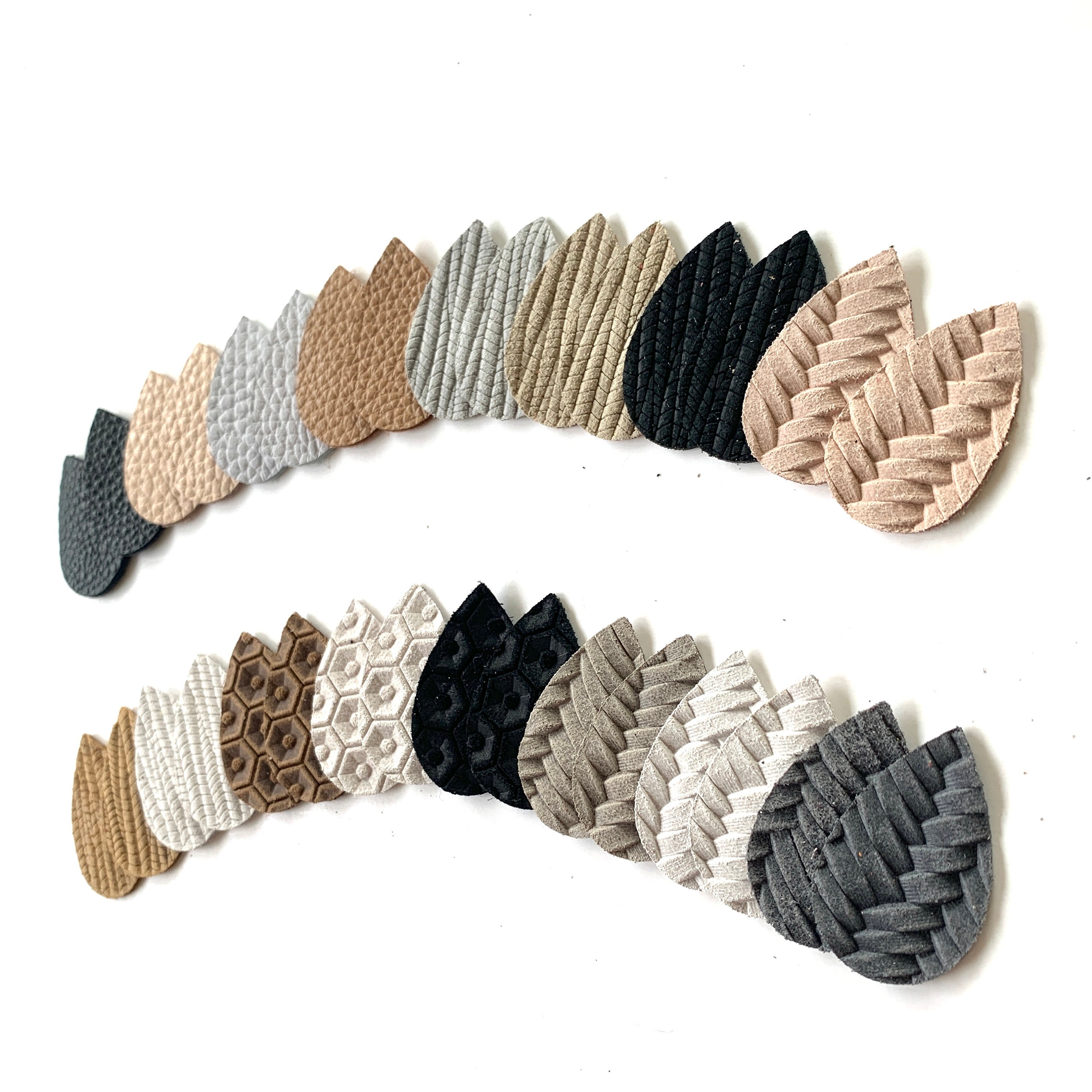 New Neutral Colors Leather TINY Square Sample Pack Embossed - Etsy