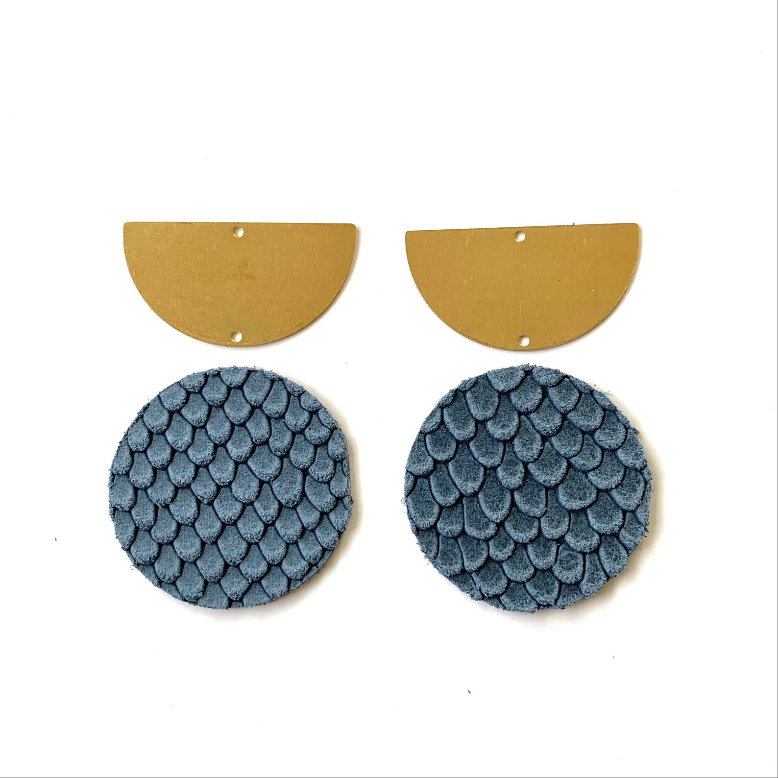 NEW Royal Blue Palm Leaf Embossed Circle With Half Circle - Etsy