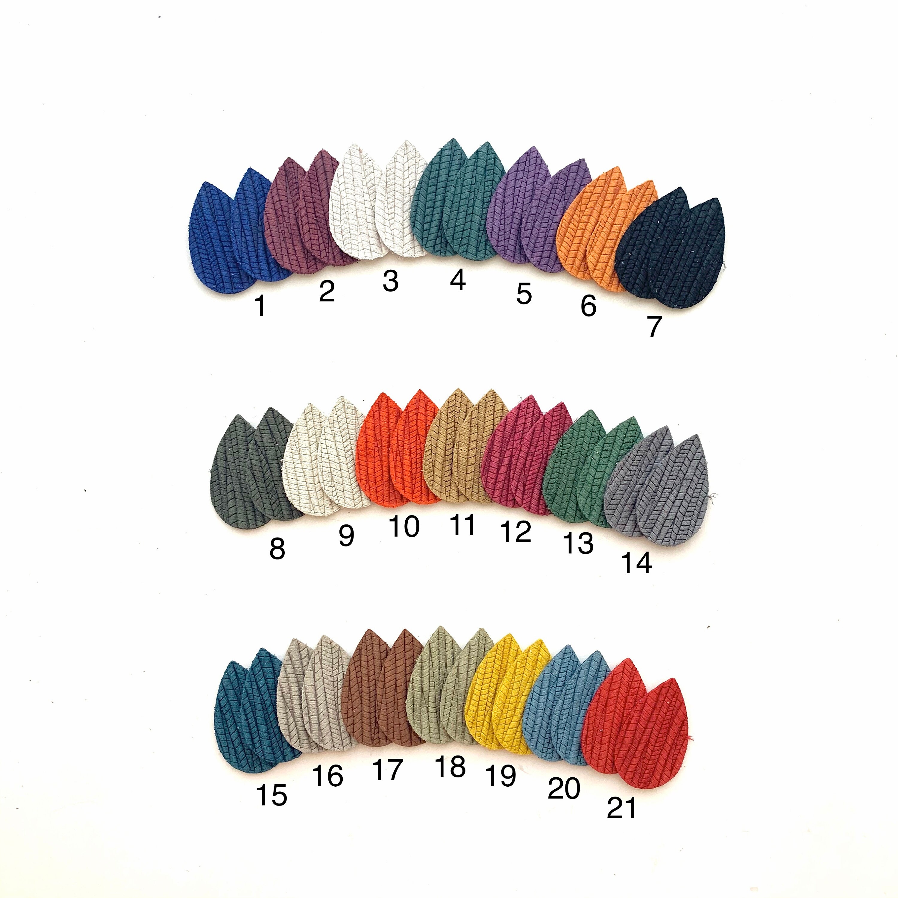 Tiny Small FALL 2020 COLORS Leather Teardrop Sample Pack Palm | Etsy