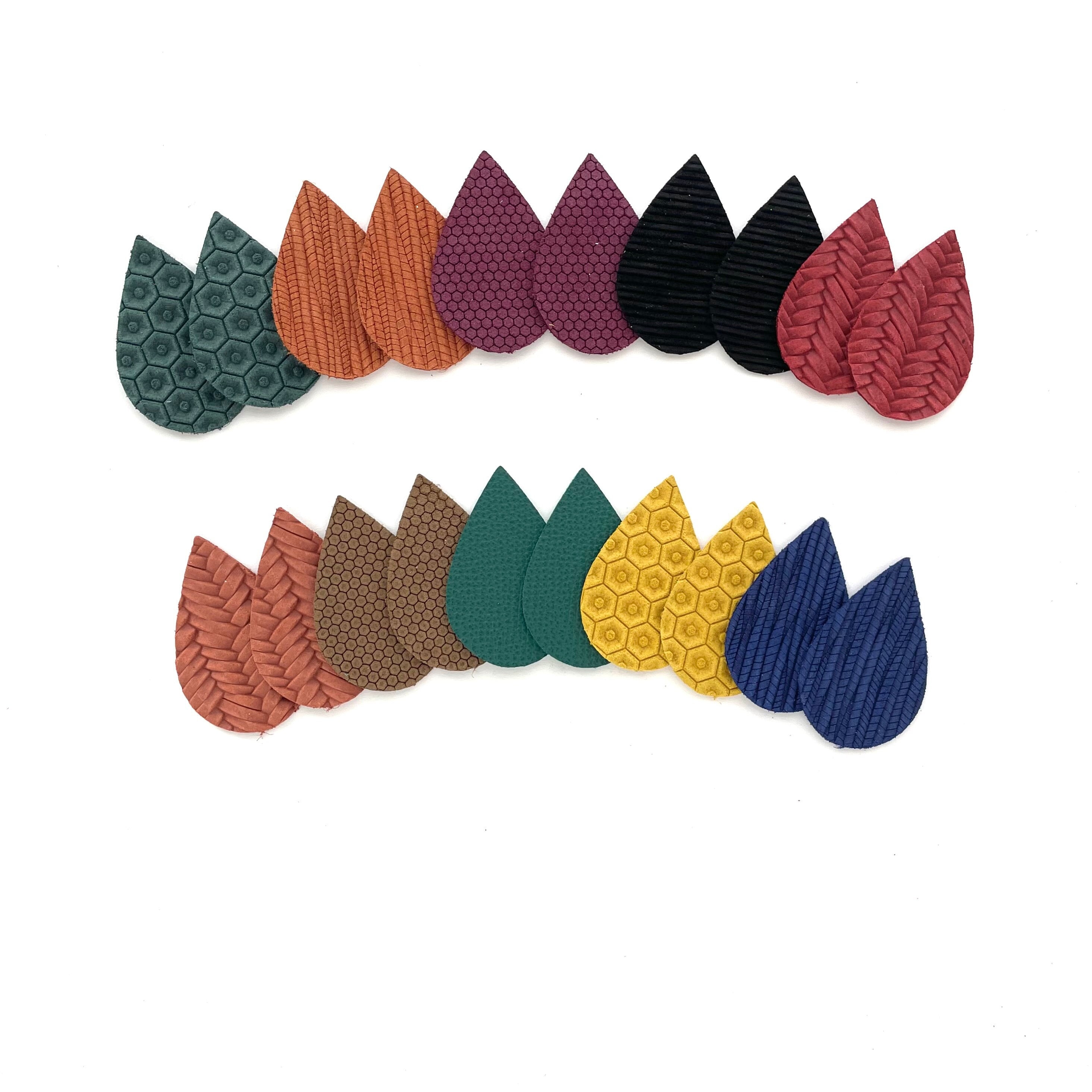 NEW! FALL 2021 Colors Leather Teardrop Sample Pack, Mustard Rust Plum ...