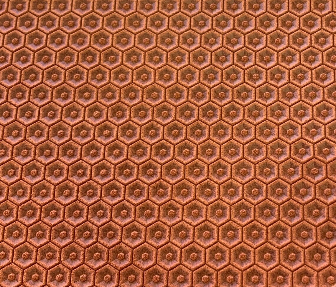 New RUST Color Beehive Large Honeycomb Embossed Genuine - Etsy